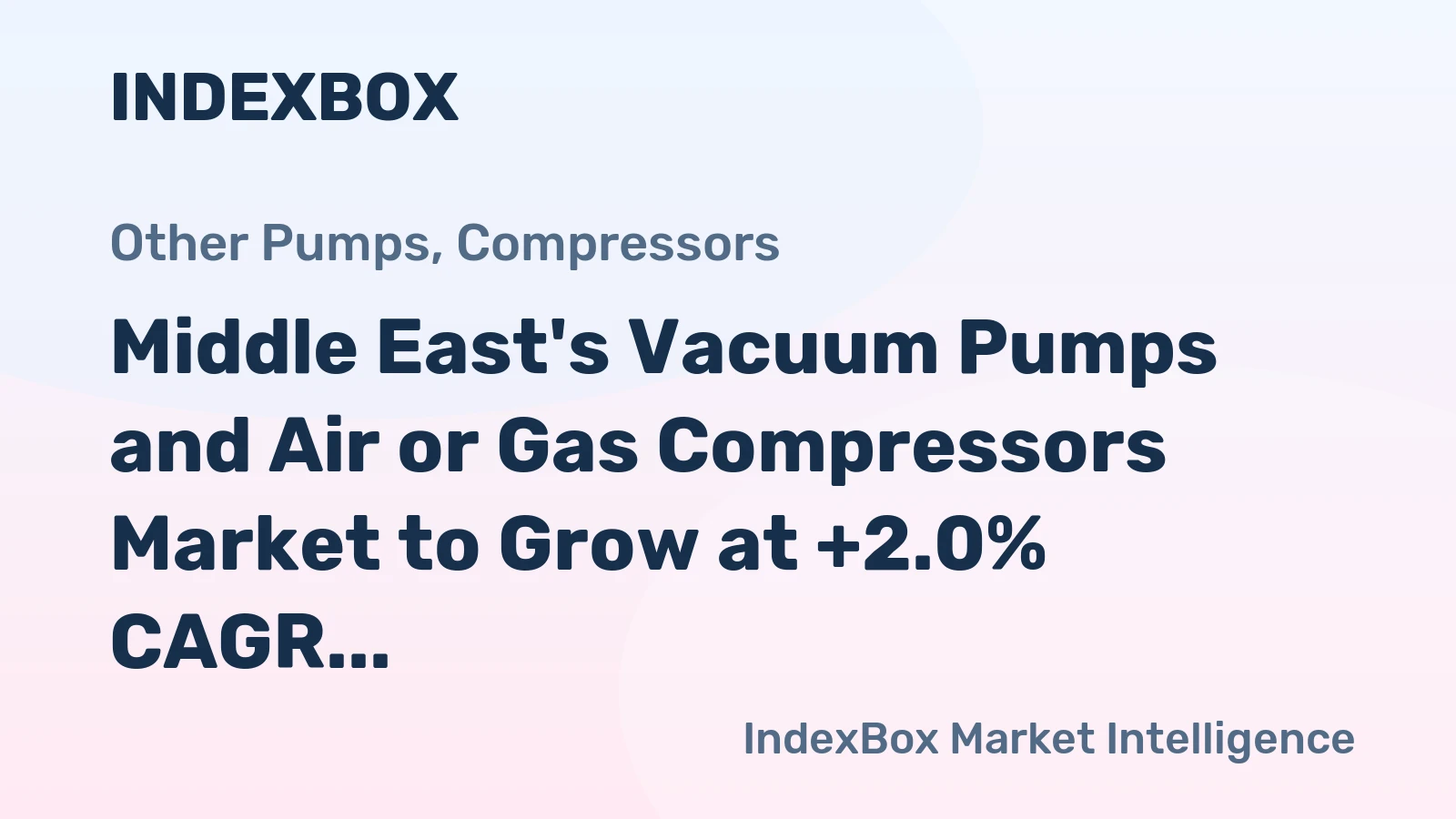 Middle East's Vacuum Pumps and Air or Gas Compressors Market to Grow at +2.0% CAGR from 2024 to 2035
