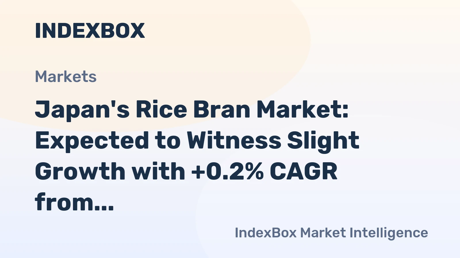 Japan's Rice Bran Market: Expected to Witness Slight Growth with +0.2% CAGR from 2024-2035