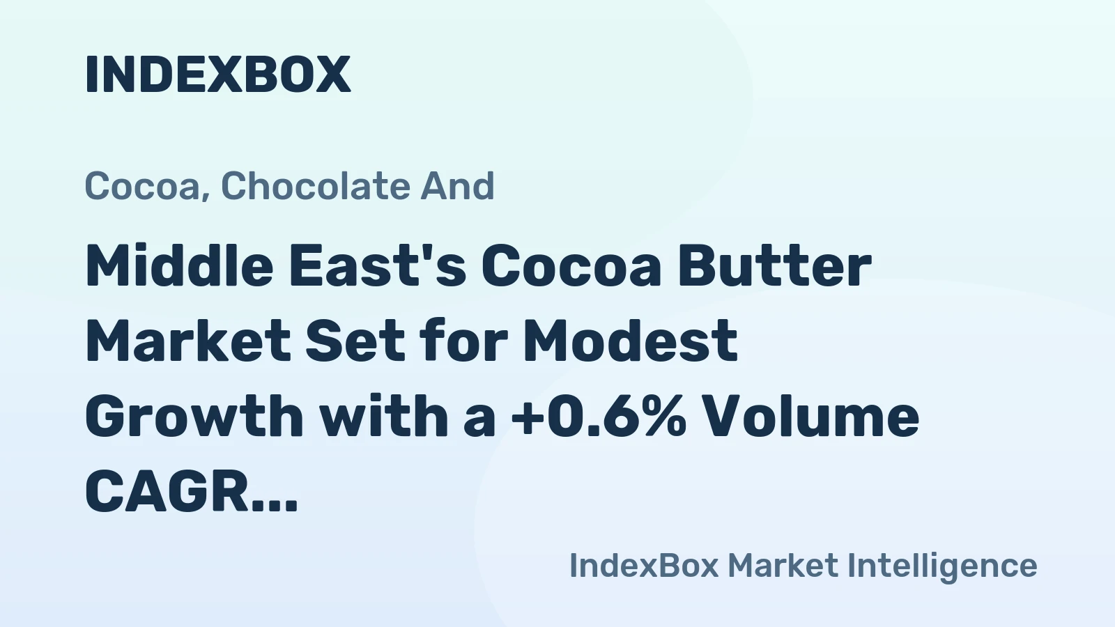 Middle East's Cocoa Butter Market Set for Modest Growth with a +0.6% Volume CAGR Through 2035
