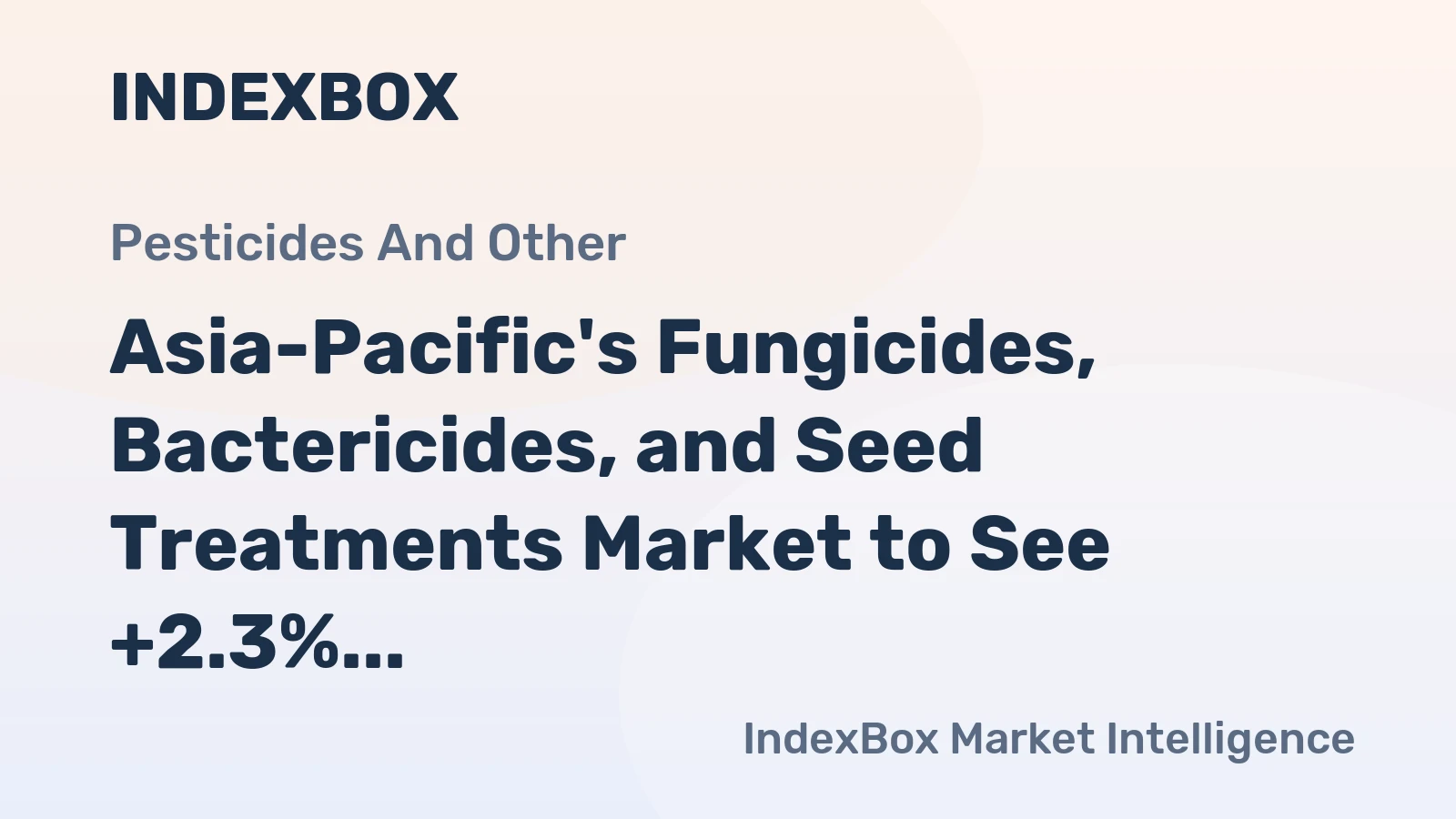 Asia-Pacific's Fungicides, Bactericides, and Seed Treatments Market to See +2.3% CAGR Growth Through 2035