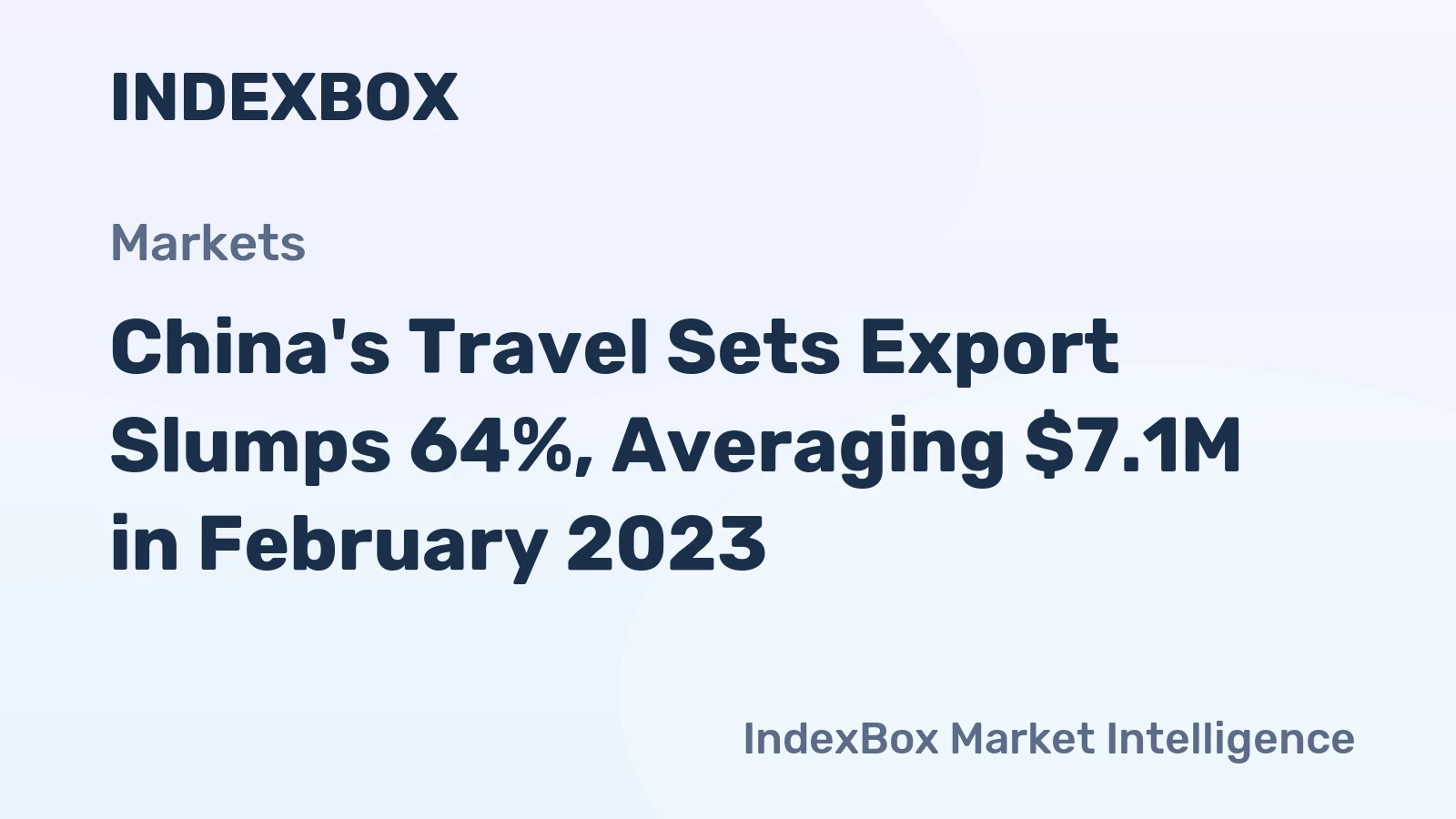 China's Travel Sets Export Slumps 64%, Averaging $7.1M in February 2023