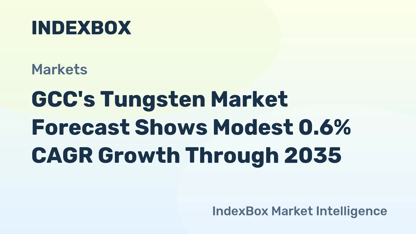 GCC's Tungsten Market Forecast Shows Modest 0.6% CAGR Growth Through 2035