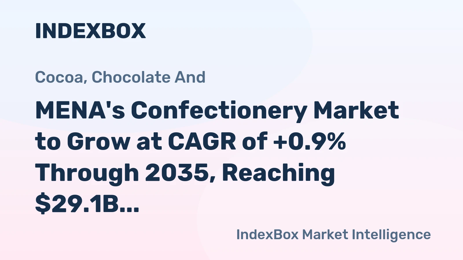 MENA's Confectionery Market to Grow at CAGR of +0.9% Through 2035, Reaching $29.1B