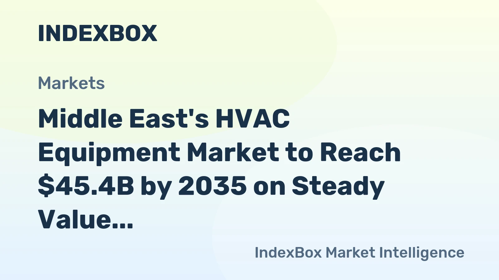 Middle East's HVAC Equipment Market to Reach $45.4B by 2035 on Steady Value Growth
