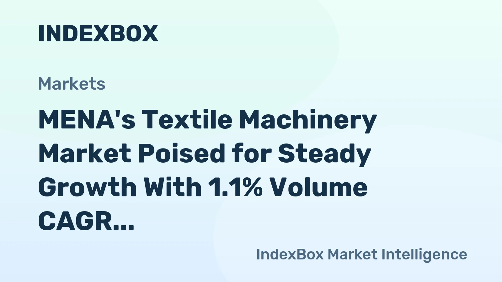 MENA's Textile Machinery Market Poised for Steady Growth With 1.1% Volume CAGR Through 2035