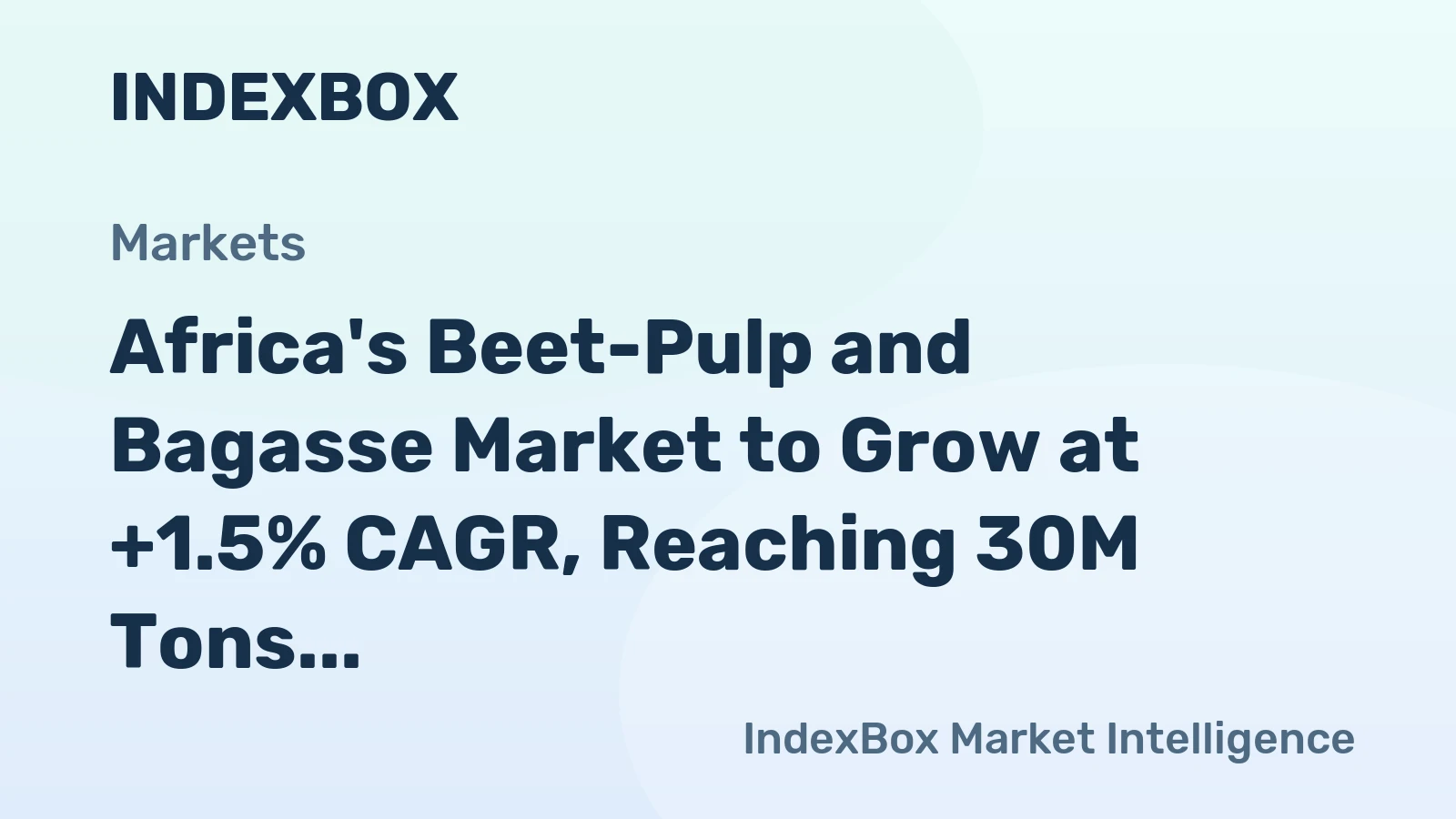 Africa's Beet-Pulp and Bagasse Market to Grow at +1.5% CAGR, Reaching 30M Tons by 2035.