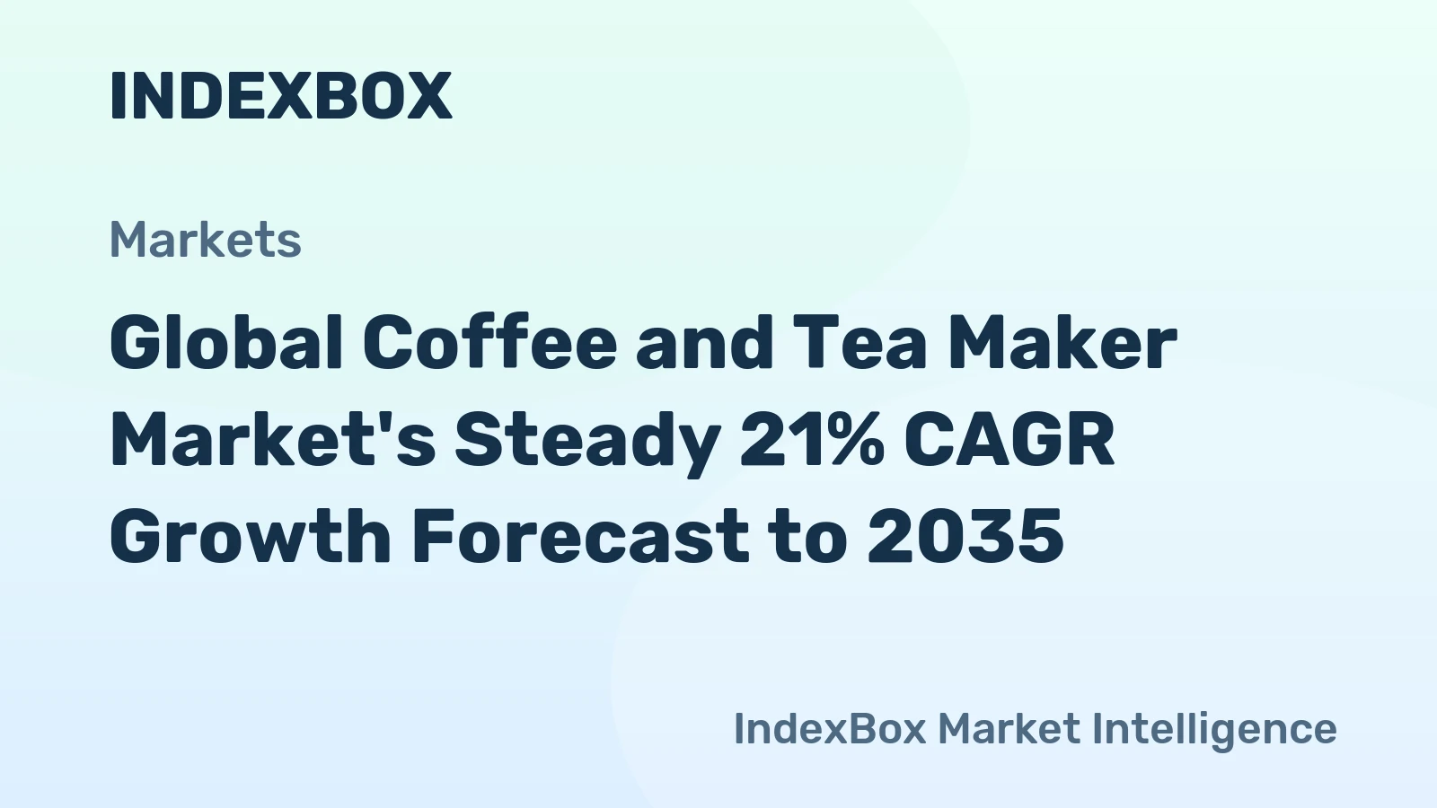Global Coffee and Tea Maker Market's Steady 21% CAGR Growth Forecast to 2035