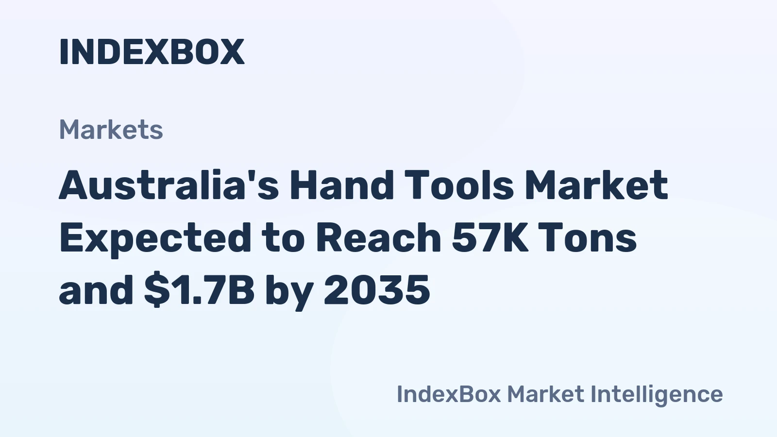 Australia's Hand Tools Market Expected to Reach 57K Tons and $1.7B by 2035