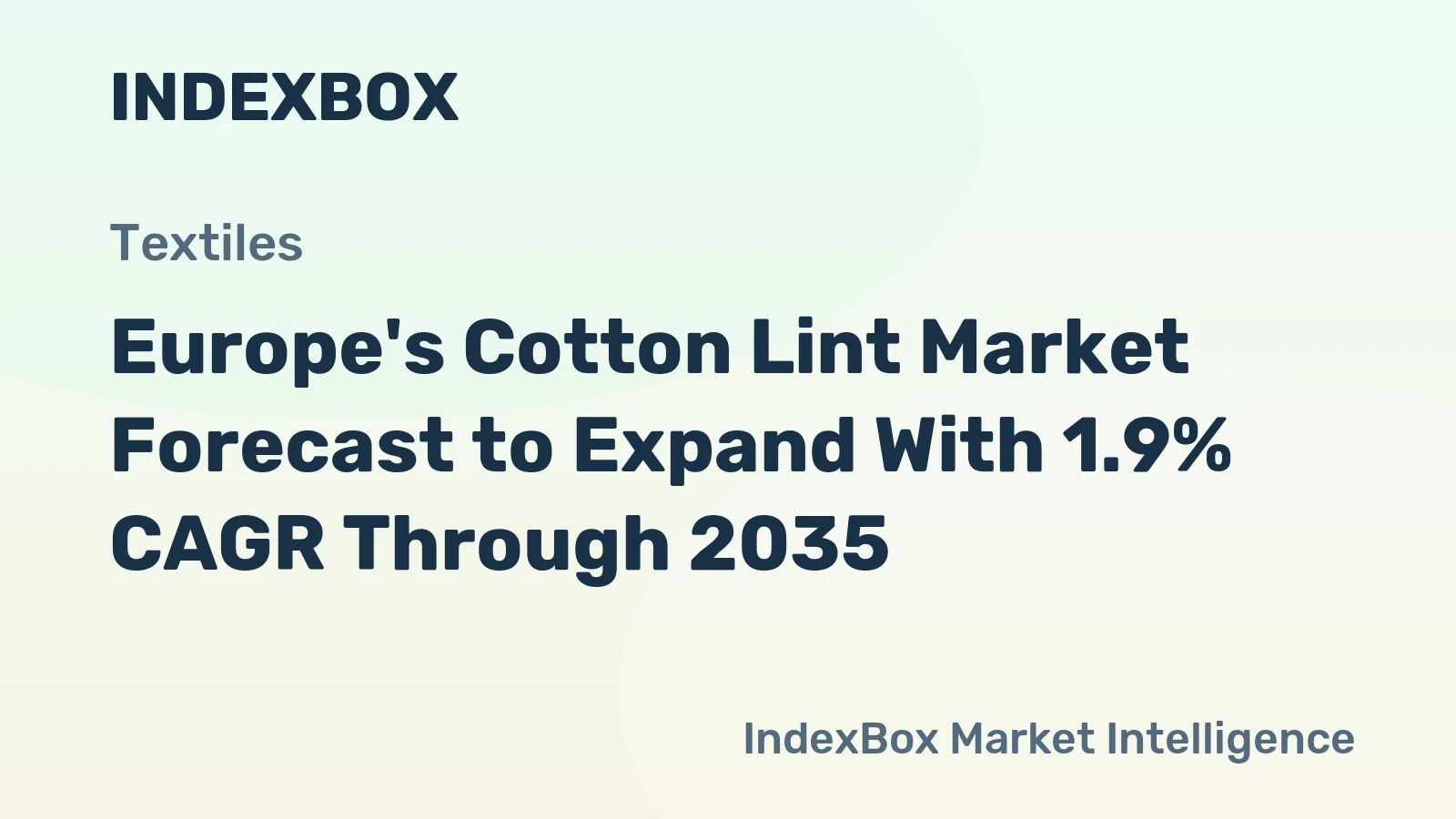 Europe's Cotton Lint Market Forecast to Expand With 1.9% CAGR Through 2035