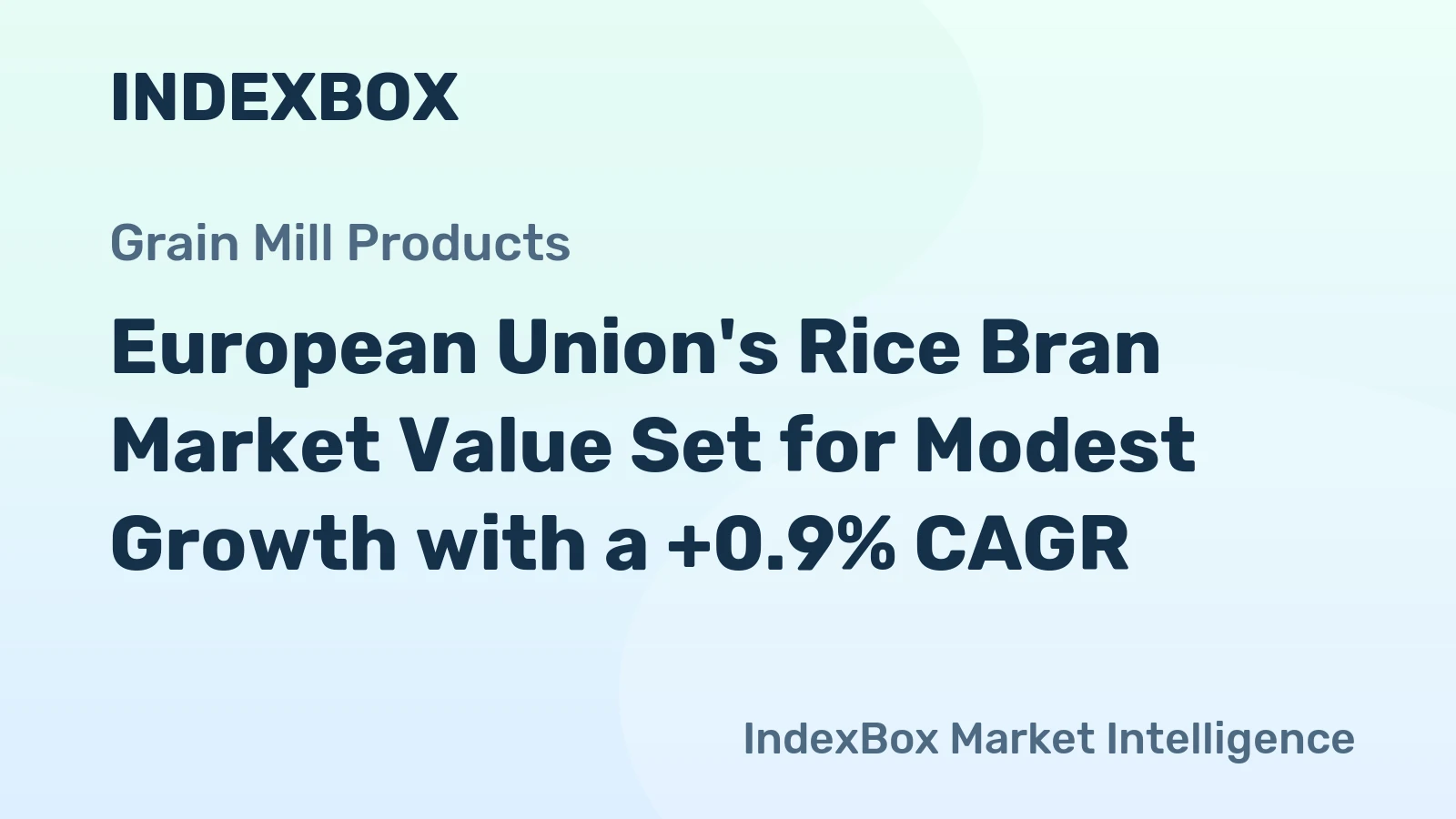 European Union's Rice Bran Market Value Set for Modest Growth with a +0.9% CAGR