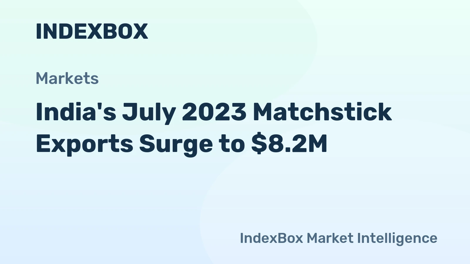 India's July 2023 Matchstick Exports Surge to $8.2M