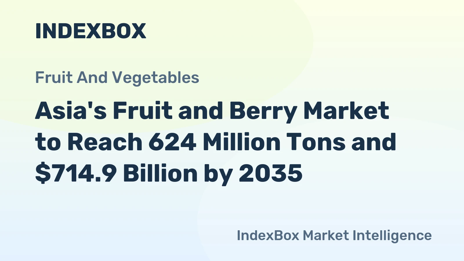 Asia's Fruit and Berry Market to Reach 624 Million Tons and $714.9 Billion by 2035