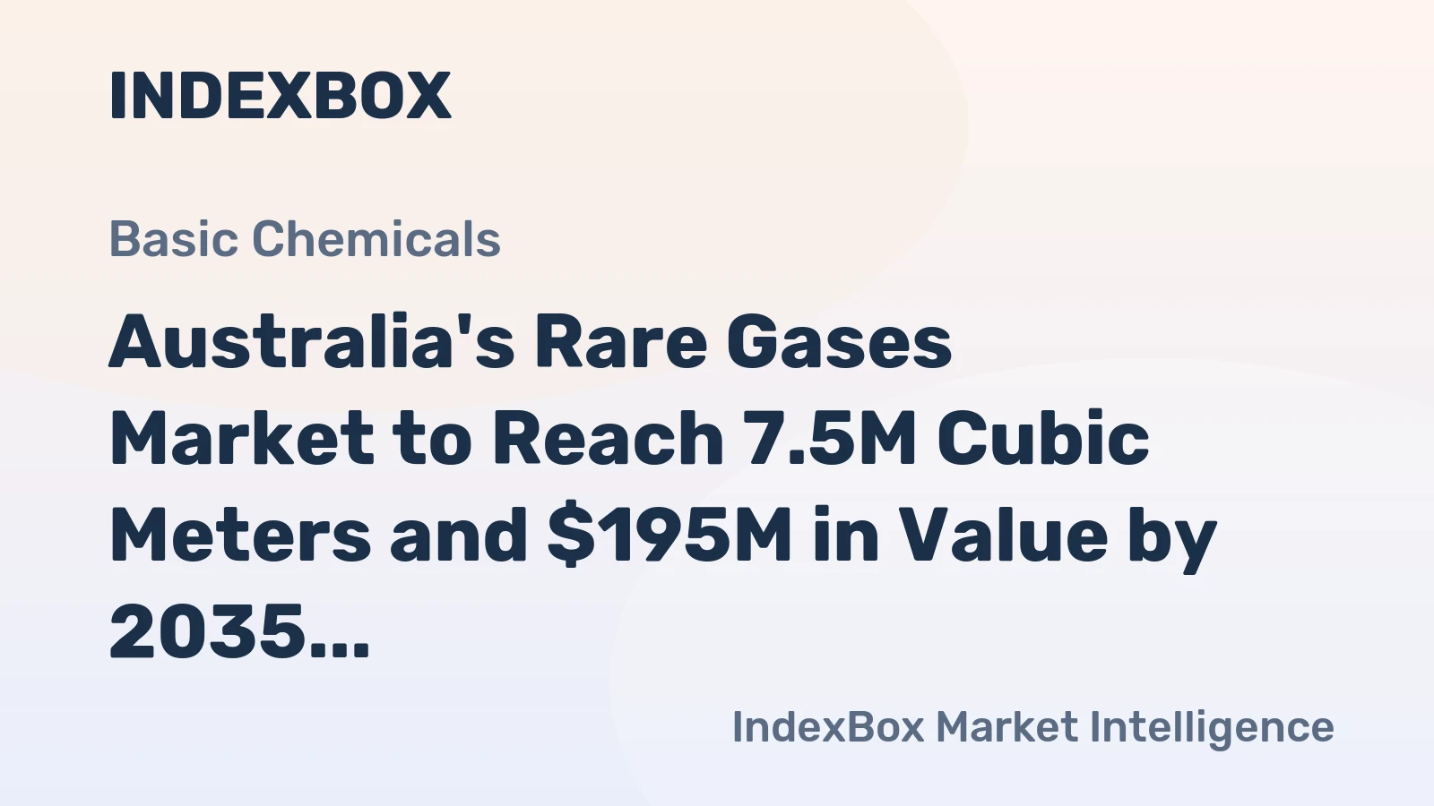 Australia's Rare Gases Market to Reach 7.5M Cubic Meters and $195M in Value by 2035