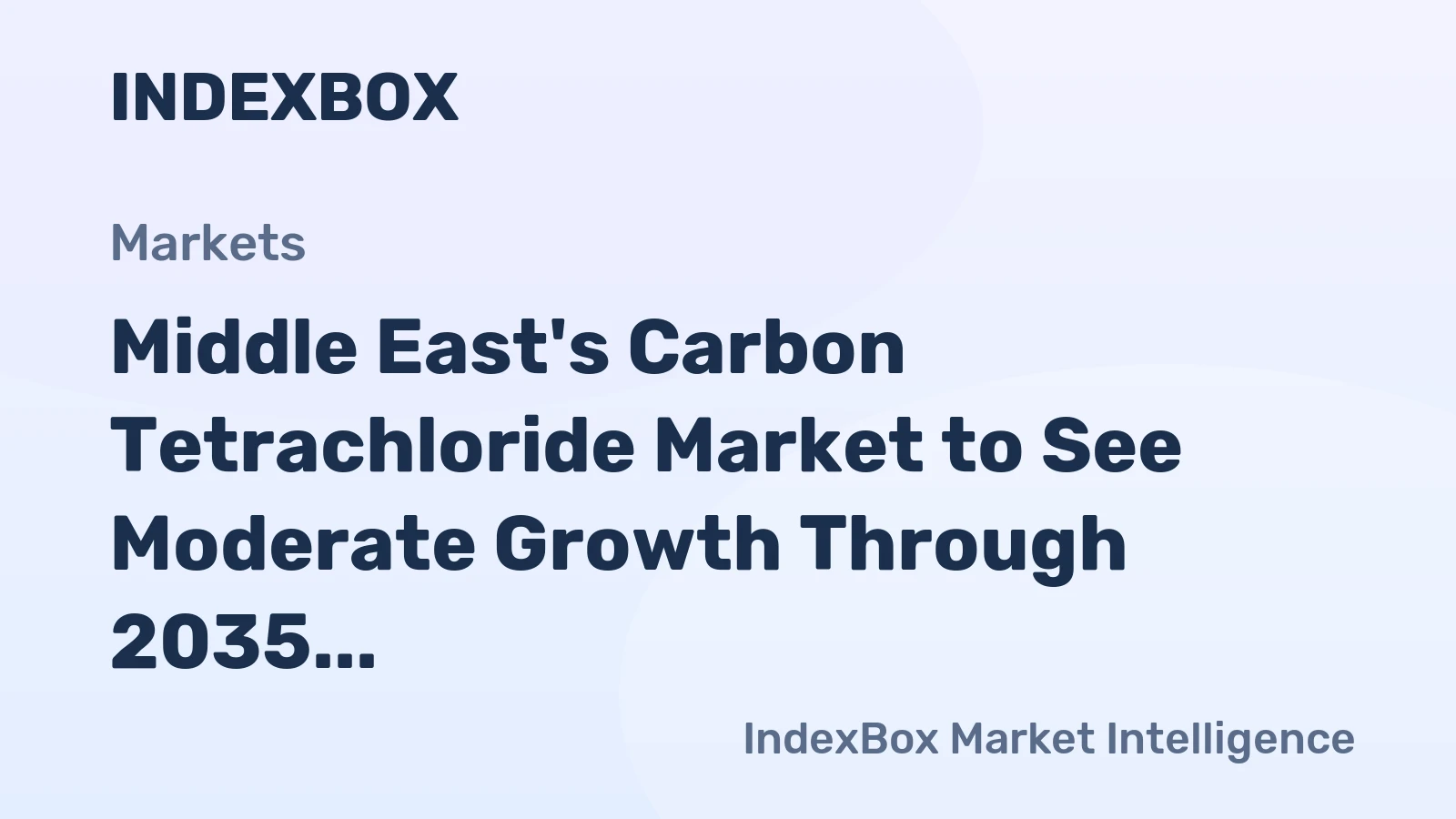 Middle East's Carbon Tetrachloride Market to See Moderate Growth Through 2035, with Volume Reaching 1.2K Tons and Value at $8.6M