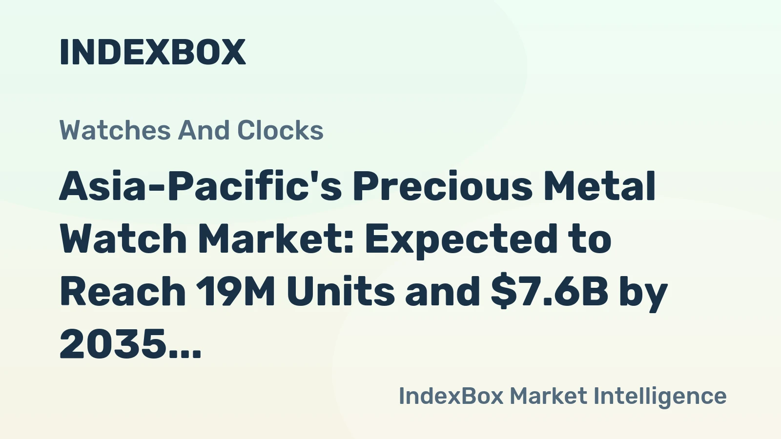 Asia-Pacific's Precious Metal Watch Market: Expected to Reach 19M Units and $7.6B by 2035