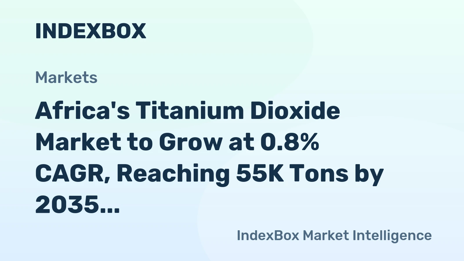 Africa's Titanium Dioxide Market to Grow at 0.8% CAGR, Reaching 55K Tons by 2035