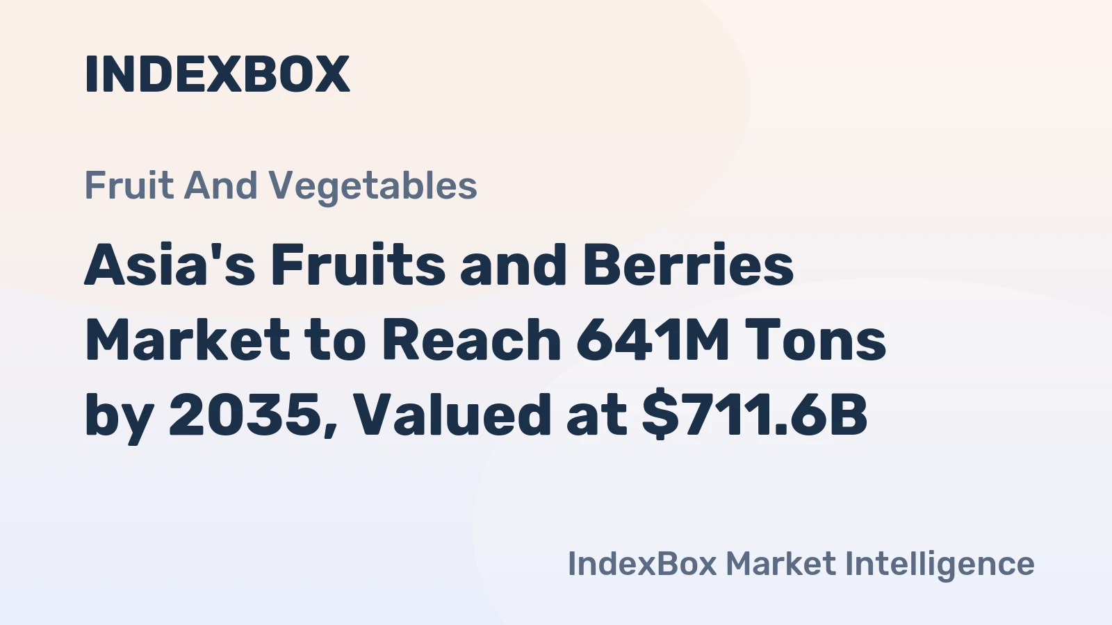 Asia's Fruits and Berries Market to Reach 641M Tons by 2035, Valued at $711.6B