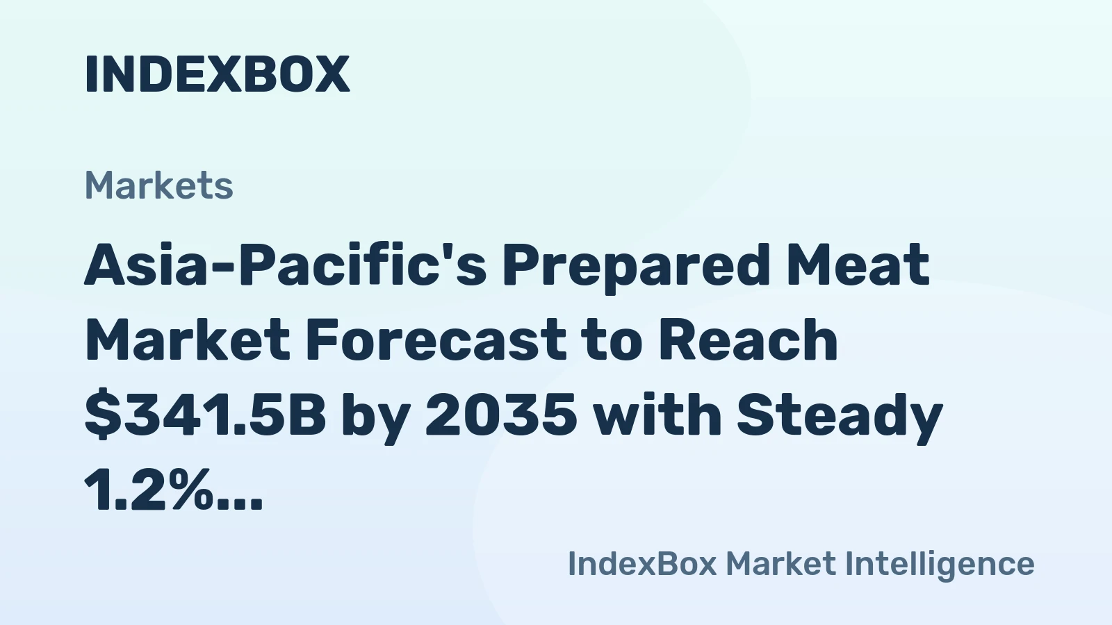 Asia-Pacific's Prepared Meat Market Forecast to Reach $341.5B by 2035 with Steady 1.2% CAGR Growth