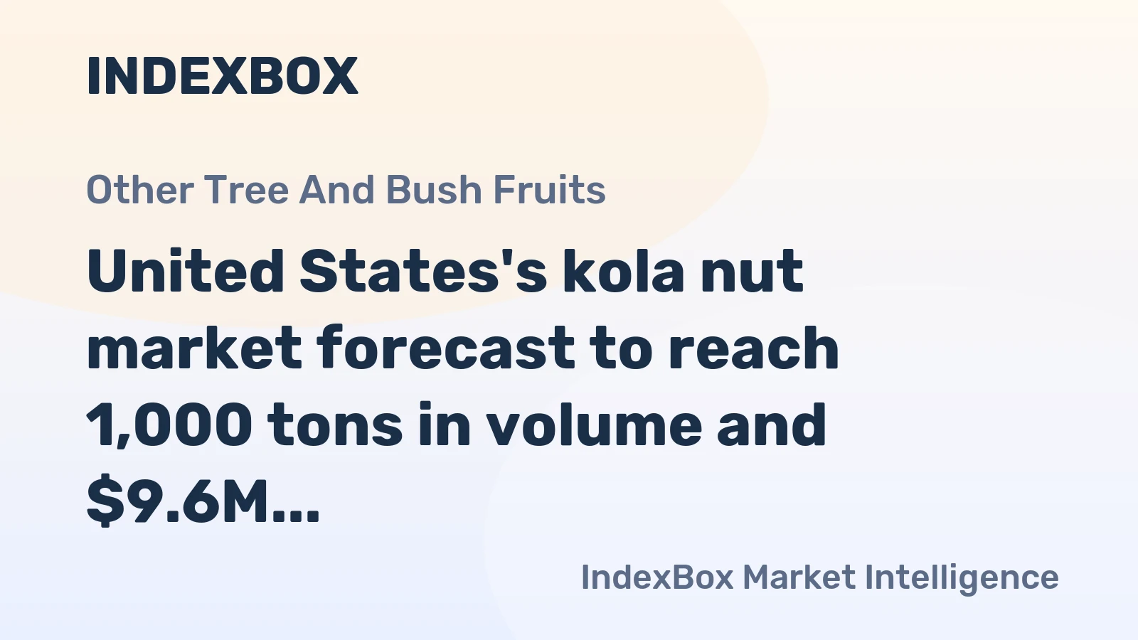 United States's kola nut market forecast to reach 1,000 tons in volume and $9.6M in value by 2035, driven by increasing demand.