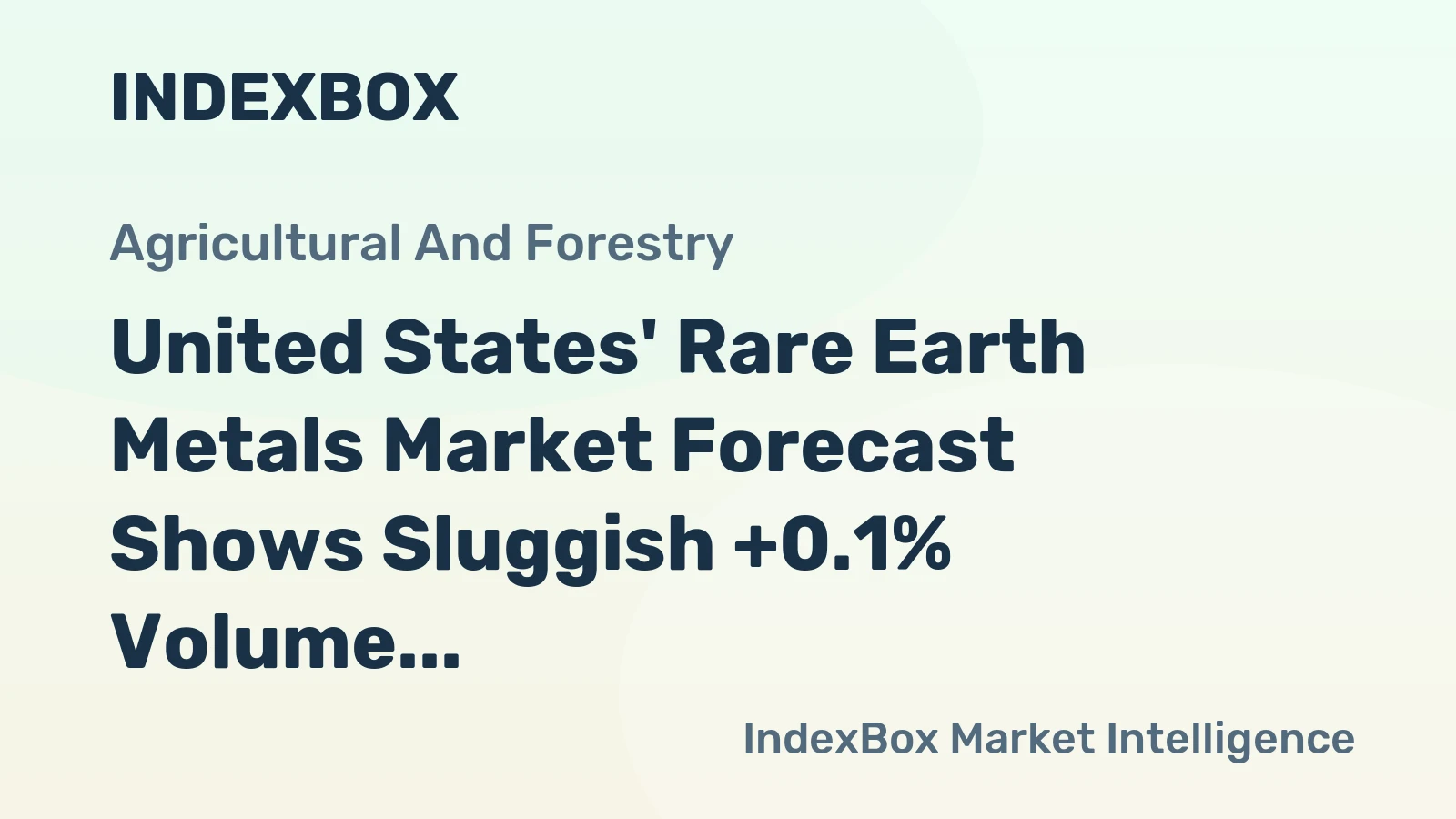 United States' Rare Earth Metals Market Forecast Shows Sluggish +0.1% Volume CAGR Through 2035