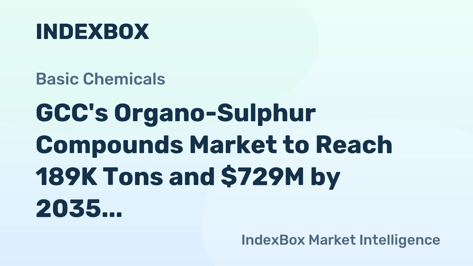 GCC's Organo-Sulphur Compounds Market to Reach 189K Tons and $729M by 2035