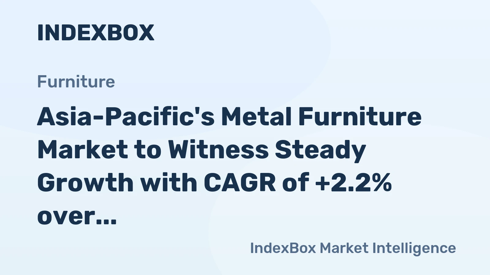 Asia-Pacific's Metal Furniture Market to Witness Steady Growth with CAGR of +2.2% over 2024-2035