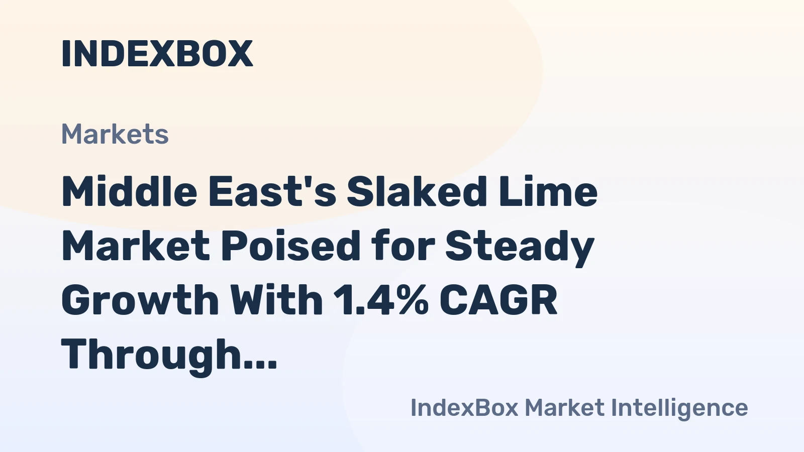 Middle East's Slaked Lime Market Poised for Steady Growth With 1.4% CAGR Through 2035