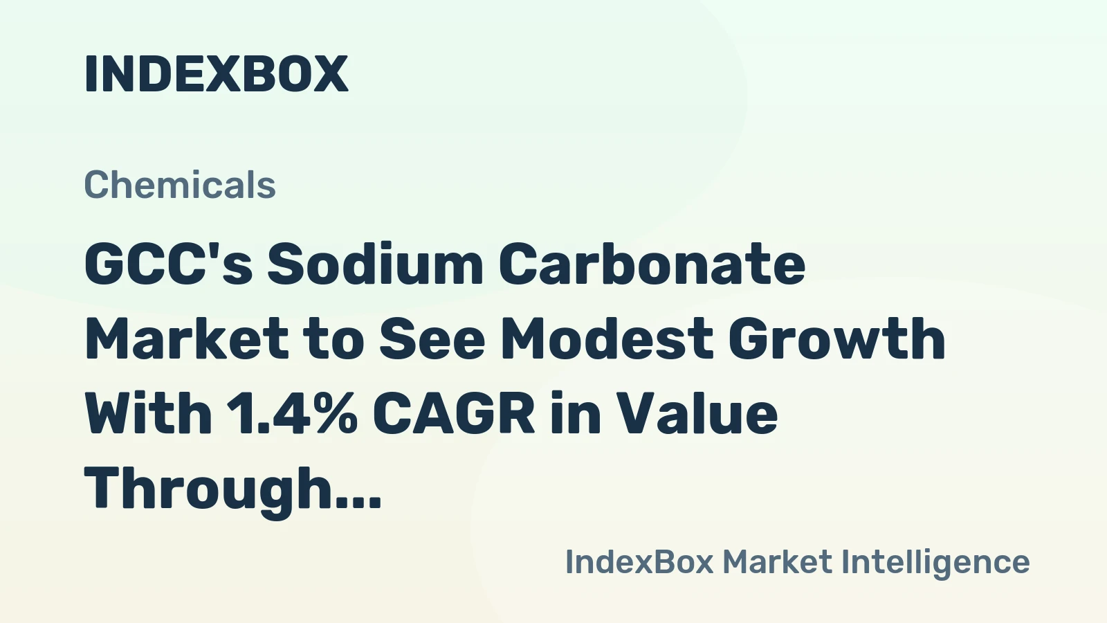 GCC's Sodium Carbonate Market to See Modest Growth With 1.4% CAGR in Value Through 2035