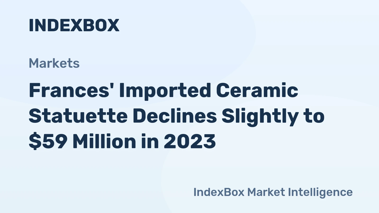 Frances' Imported Ceramic Statuette Declines Slightly to $59 Million in 2023