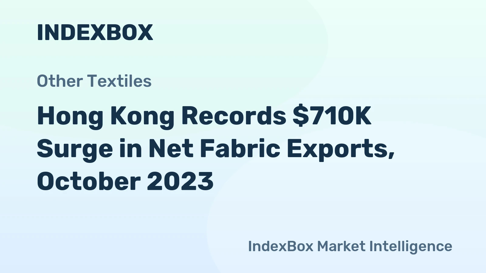 Hong Kong Records $710K Surge in Net Fabric Exports, October 2023
