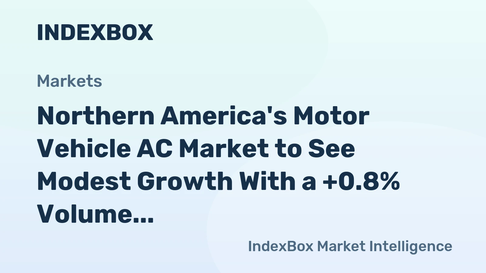 Northern America's Motor Vehicle AC Market to See Modest Growth With a +0.8% Volume CAGR Through 2035