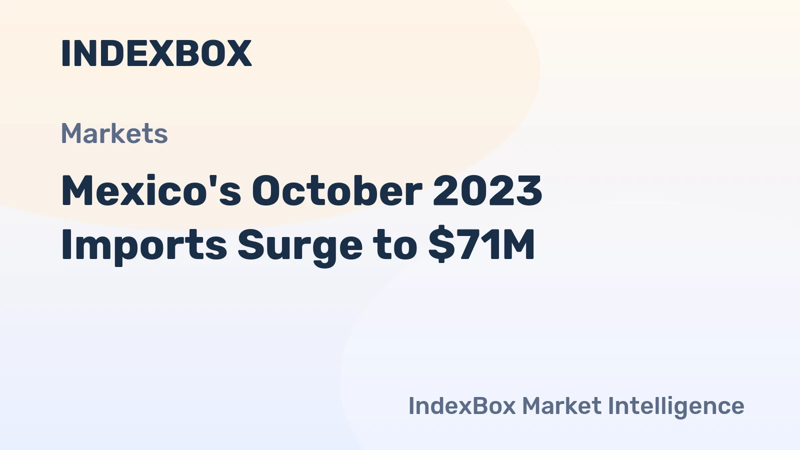 Mexico's October 2023 Imports Surge to $71M