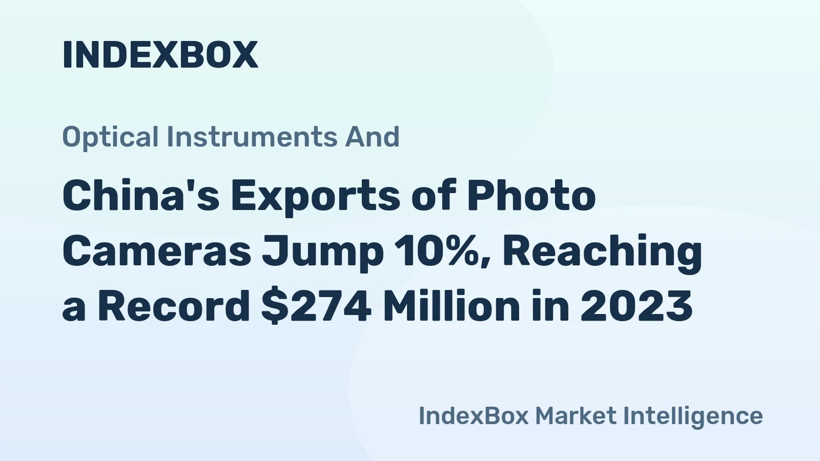 China's Exports of Photo Cameras Jump 10%, Reaching a Record $274 Million in 2023