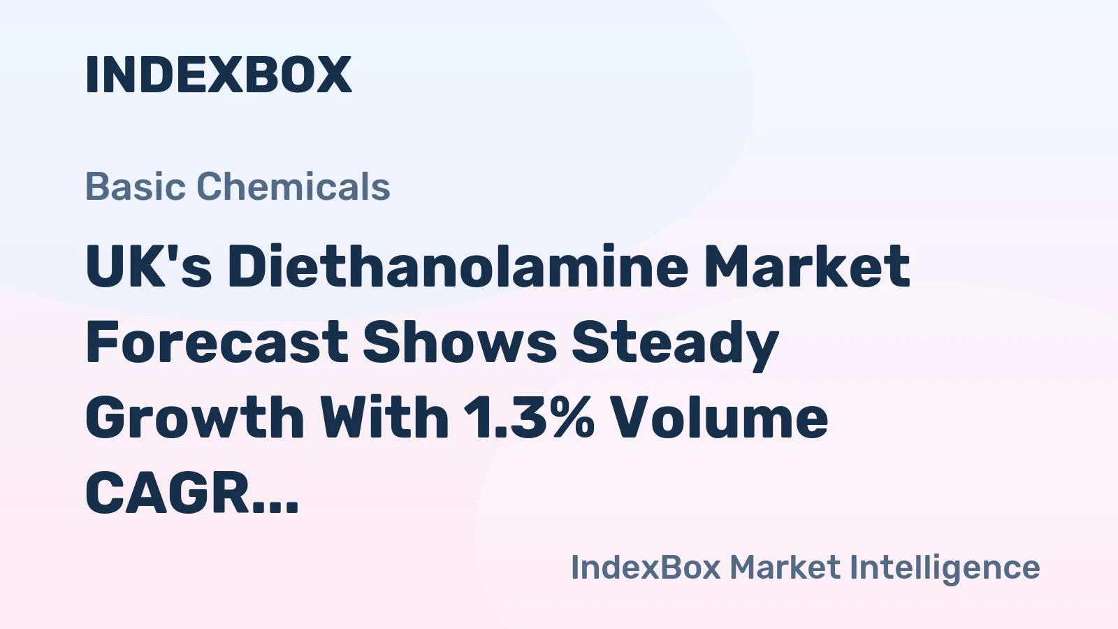 UK's Diethanolamine Market Forecast Shows Steady Growth With 1.3% Volume CAGR