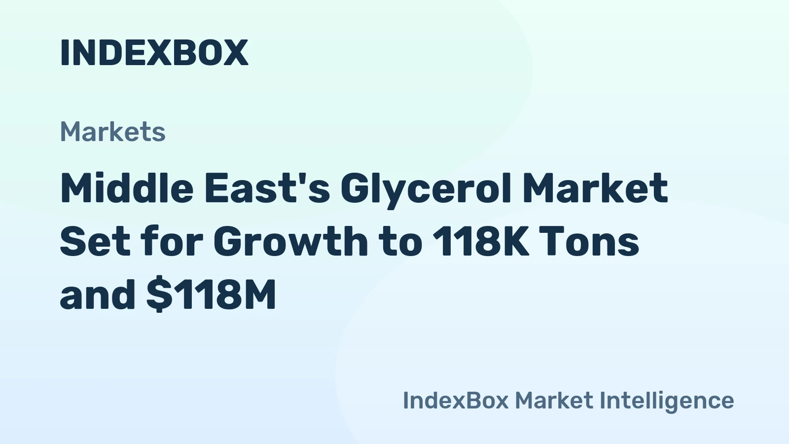Middle East's Glycerol Market Set for Growth to 118K Tons and $118M