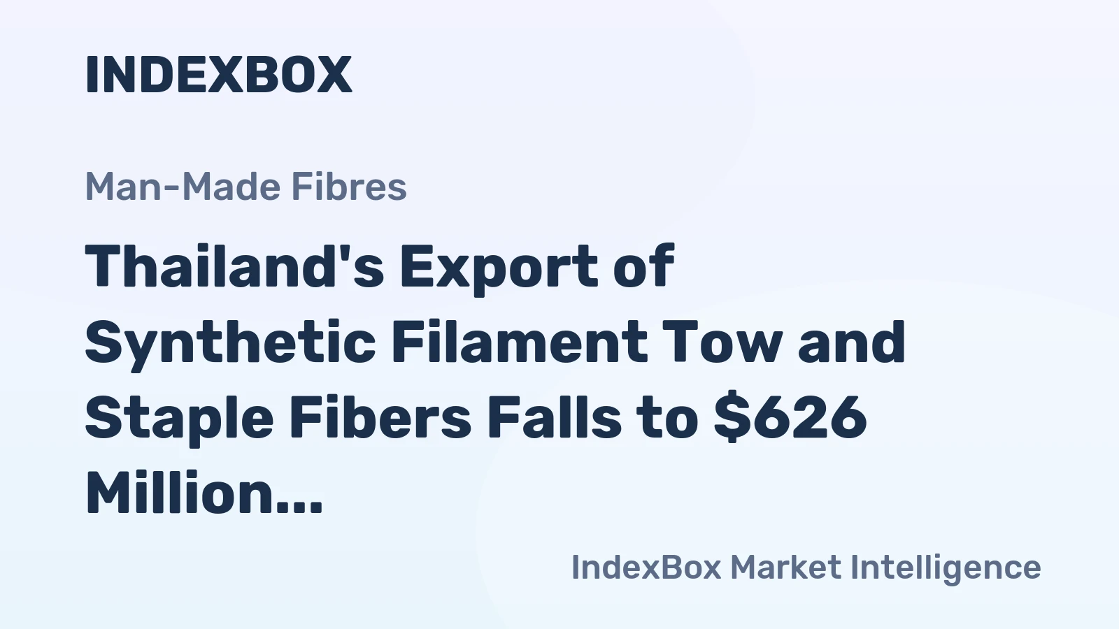 Thailand's Export of Synthetic Filament Tow and Staple Fibers Falls to $626 Million in 2023