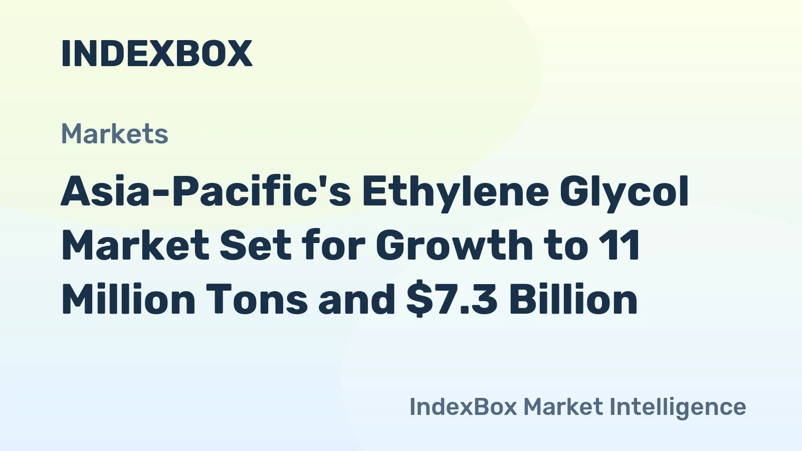 Asia-Pacific's Ethylene Glycol Market Set for Growth to 11 Million Tons and $7.3 Billion