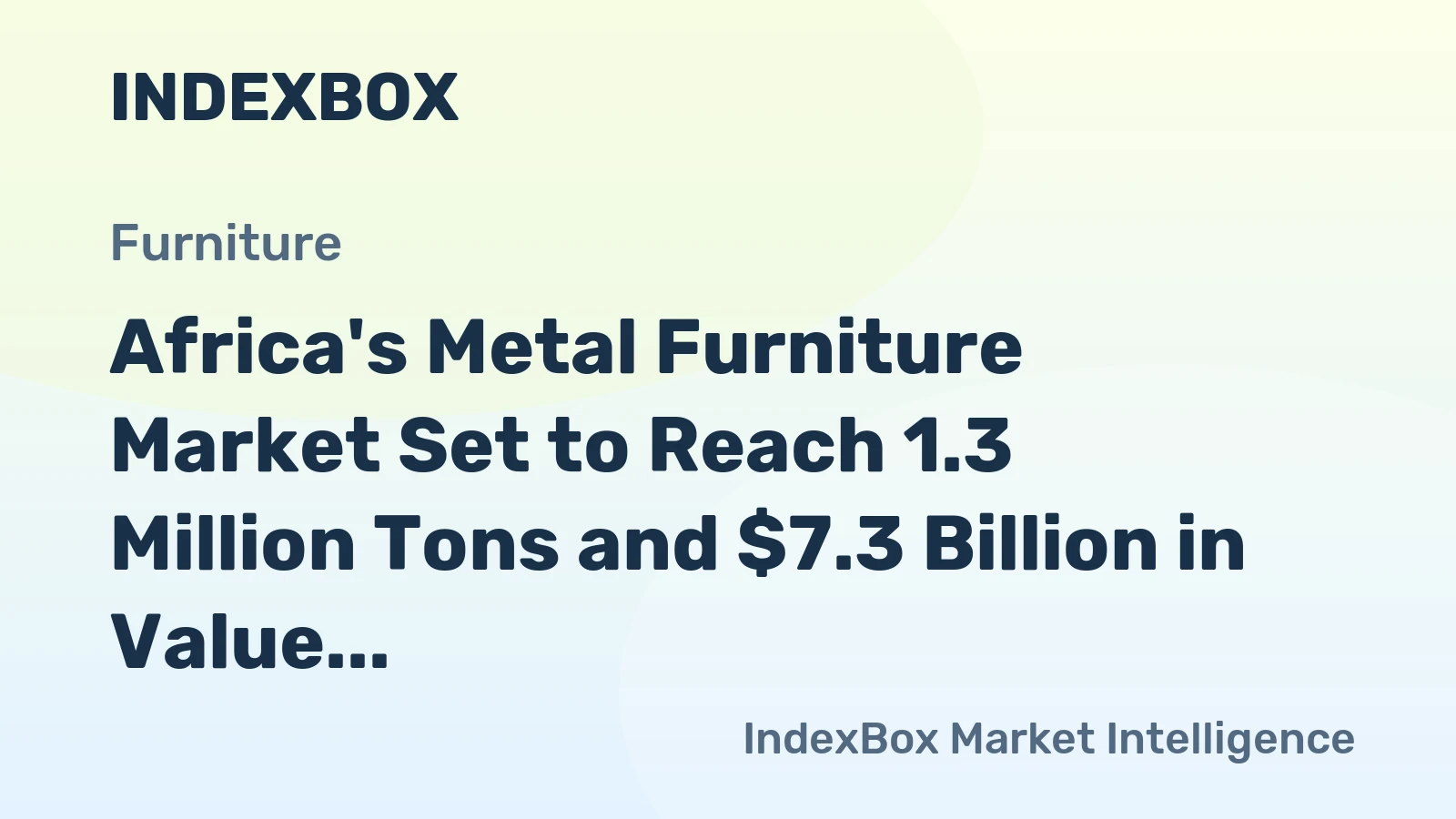 Africa's Metal Furniture Market Set to Reach 1.3 Million Tons and $7.3 Billion in Value by 2035