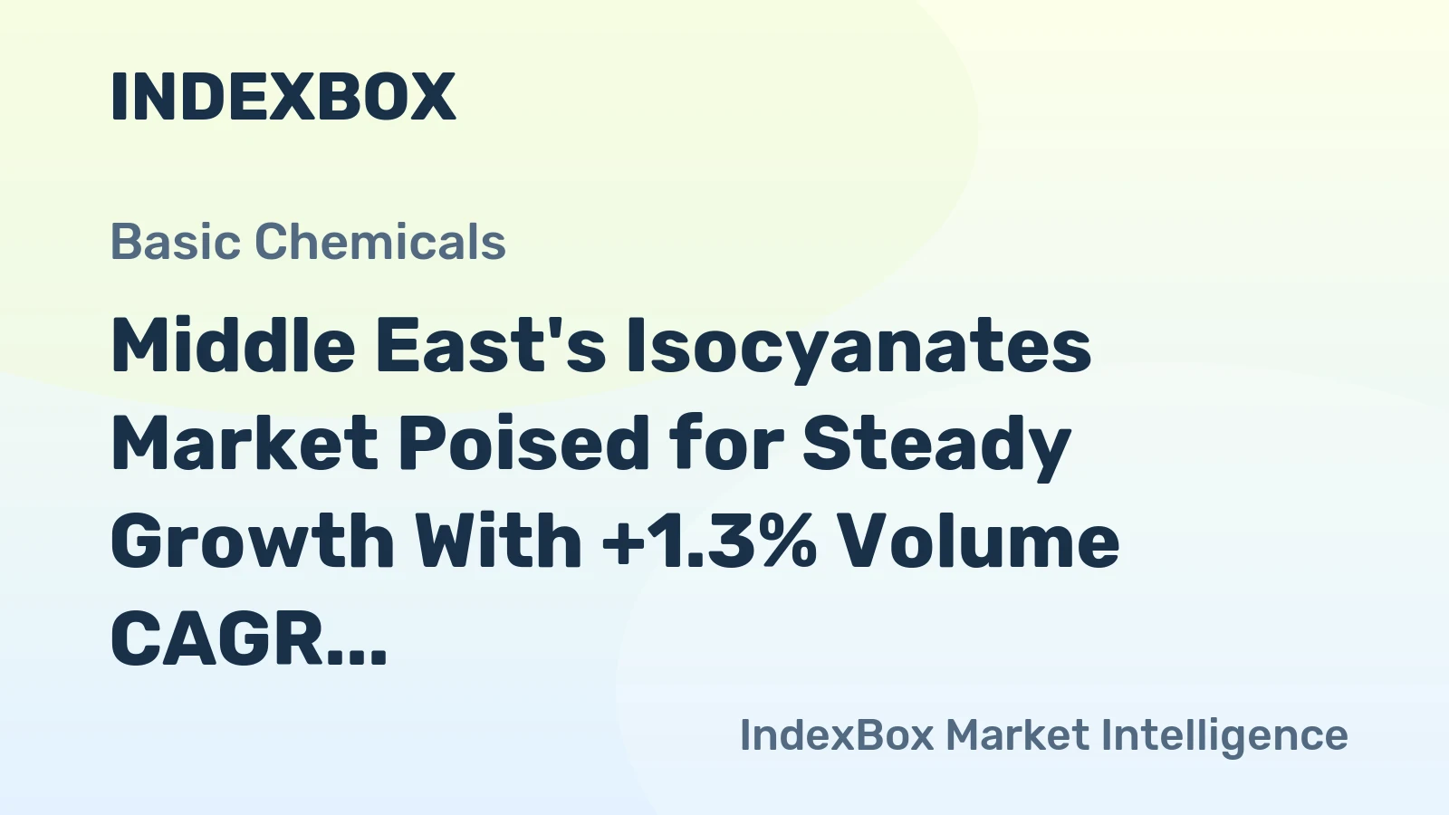 Middle East's Isocyanates Market Poised for Steady Growth With +1.3% Volume CAGR Through 2035