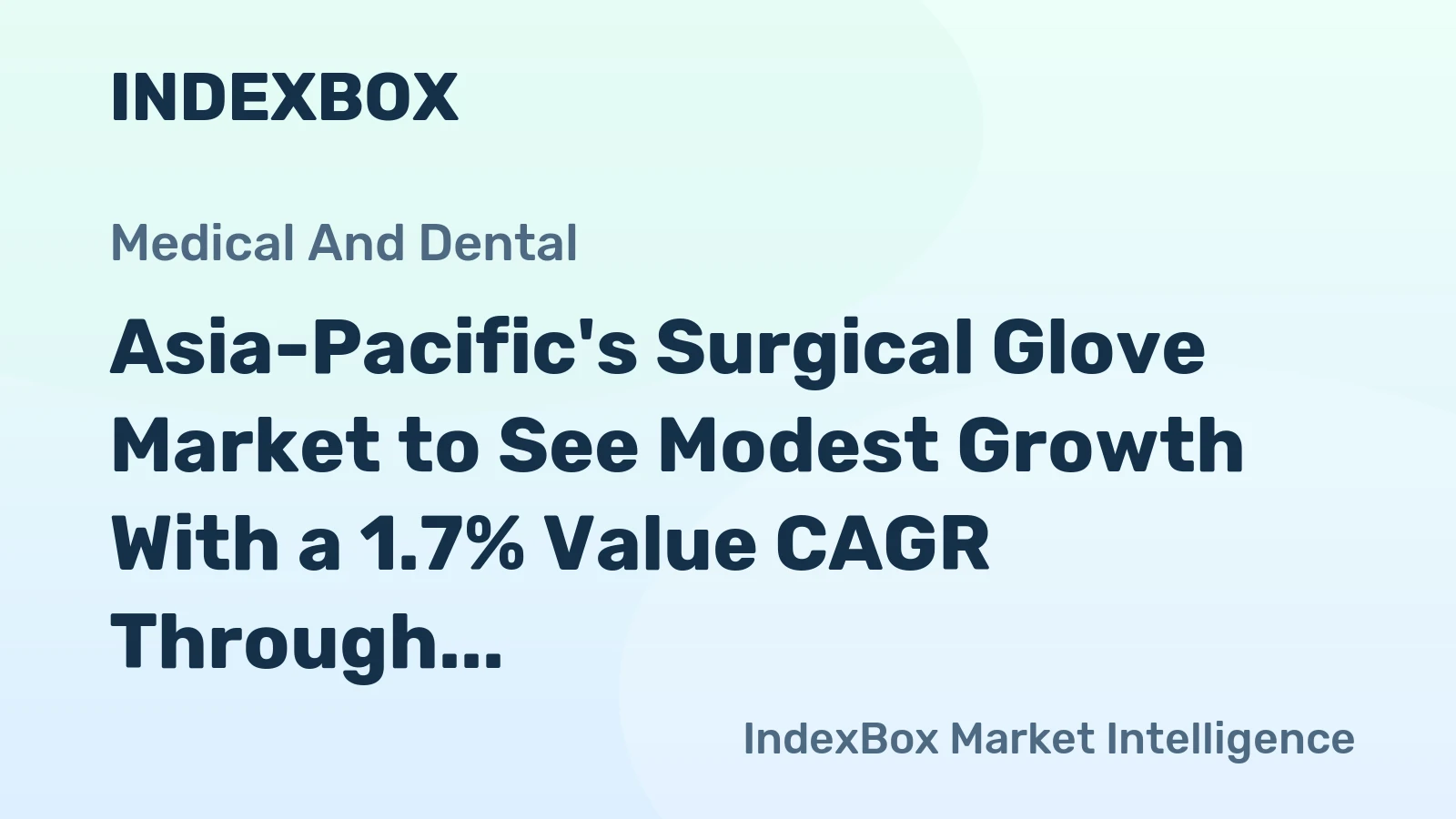 Asia-Pacific's Surgical Glove Market to See Modest Growth With a 1.7% Value CAGR Through 2035