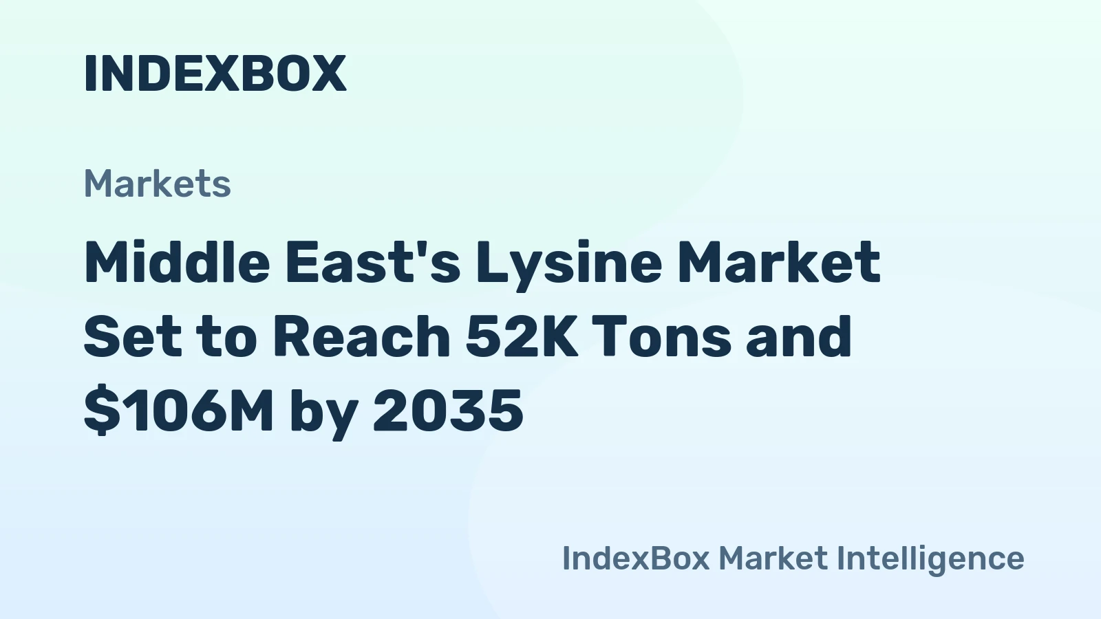 Middle East's Lysine Market Set to Reach 52K Tons and $106M by 2035
