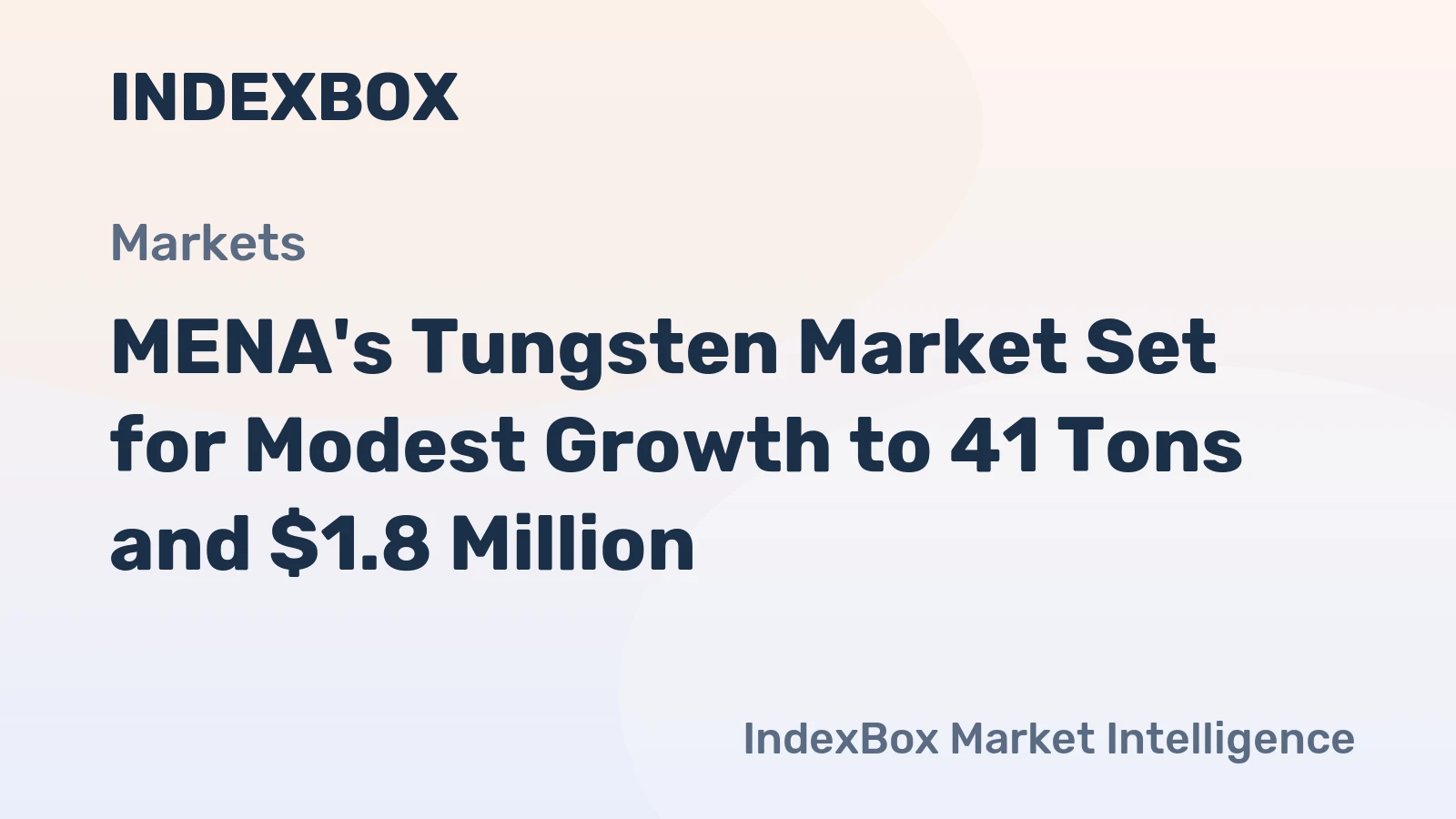 MENA's Tungsten Market Set for Modest Growth to 41 Tons and $1.8 Million