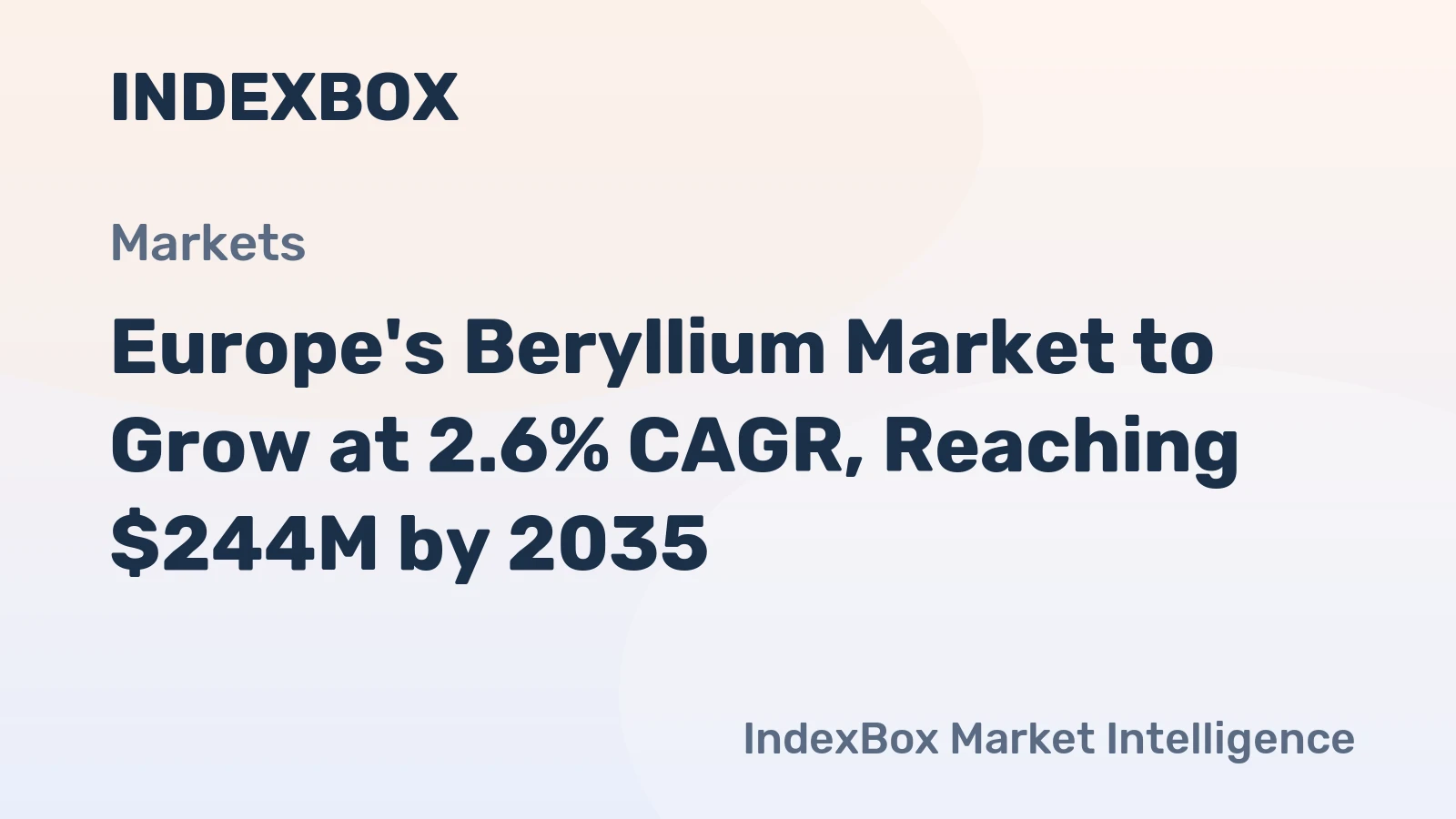 Europe's Beryllium Market to Grow at 2.6% CAGR, Reaching $244M by 2035