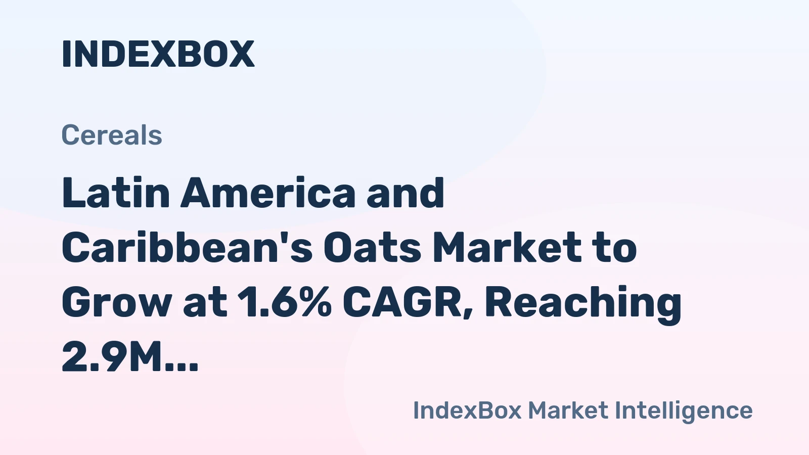 Latin America and Caribbean's Oats Market to Grow at 1.6% CAGR, Reaching 2.9M Tons by 2035