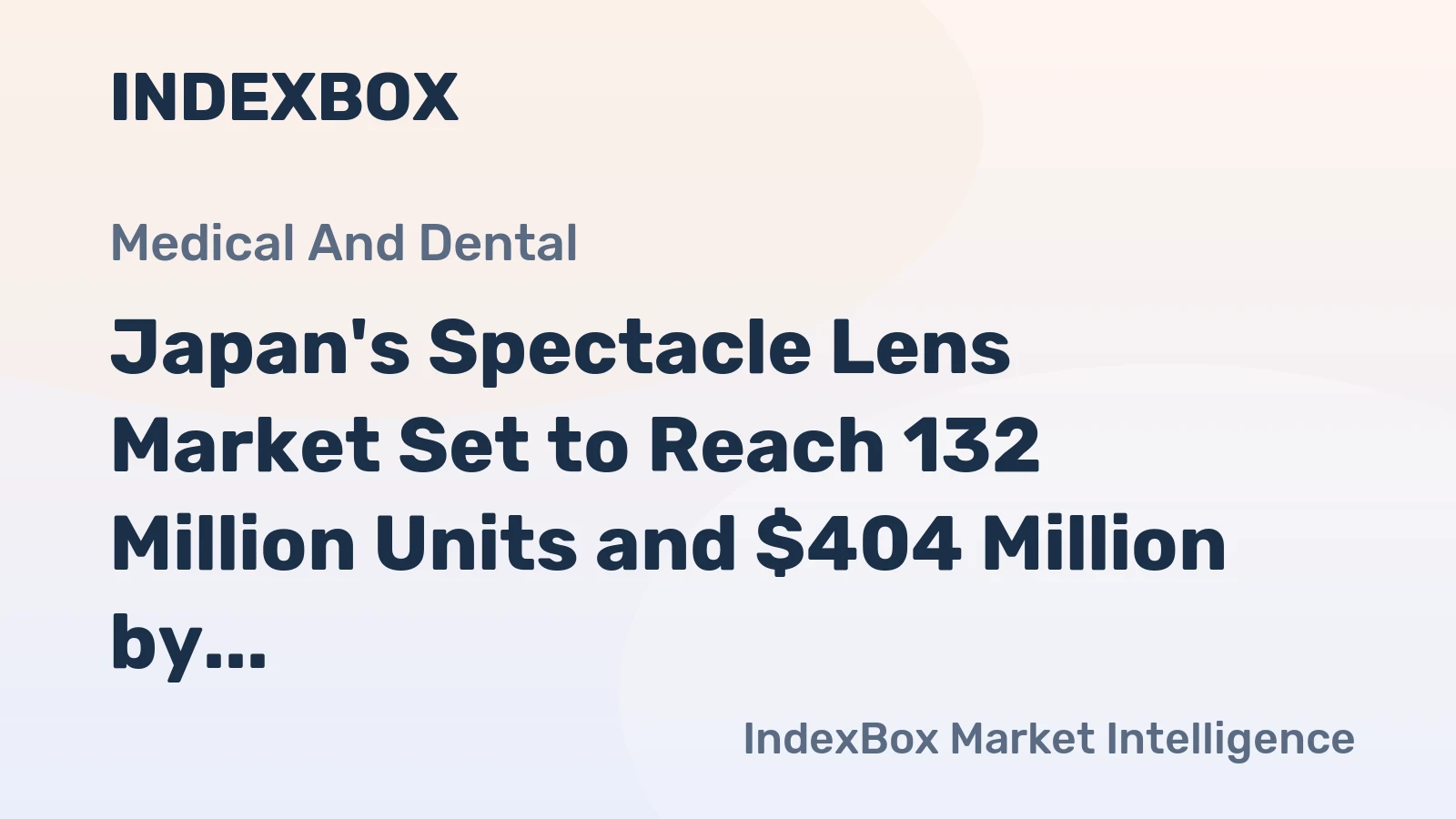Japan's Spectacle Lens Market Set to Reach 132 Million Units and $404 Million by 2035