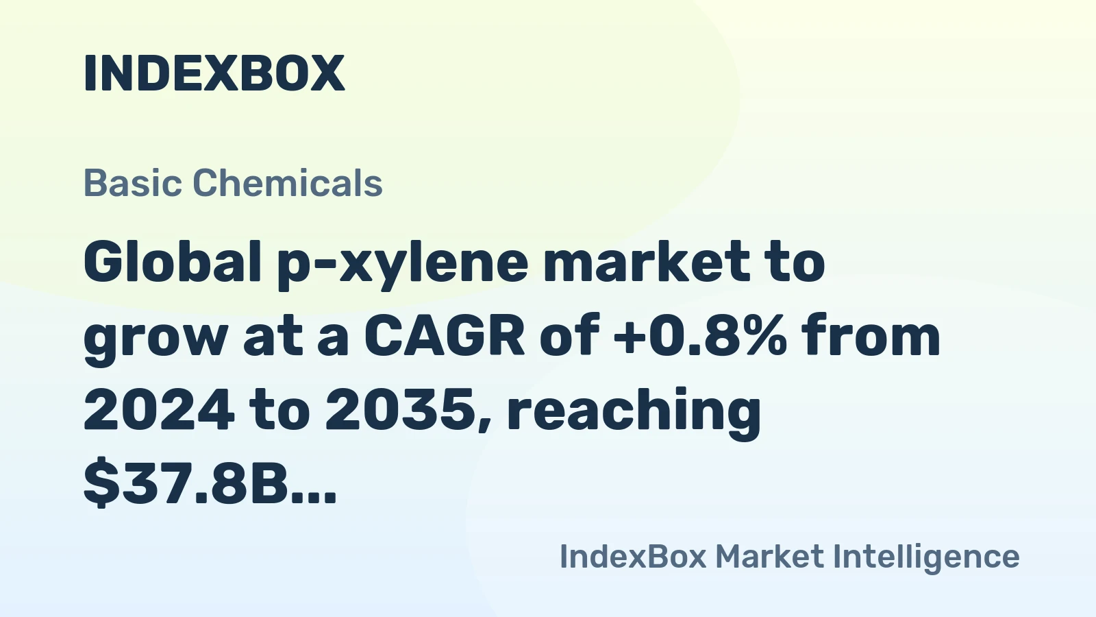 Global p-xylene market to grow at a CAGR of +0.8% from 2024 to 2035, reaching $37.8B by 2035