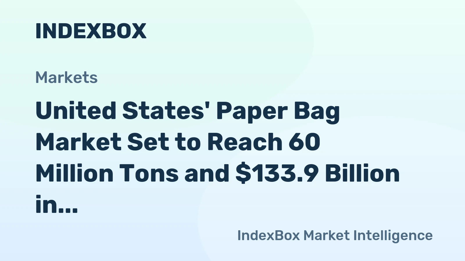 United States' Paper Bag Market Set to Reach 60 Million Tons and $133.9 Billion in Value by 2035