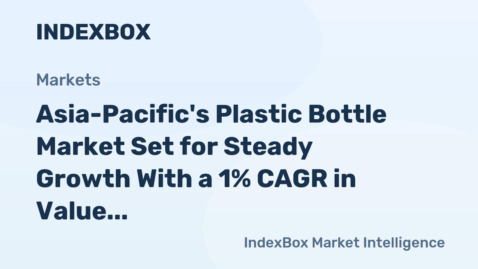 Asia-Pacific's Plastic Bottle Market Set for Steady Growth With a 1% CAGR in Value Through 2035