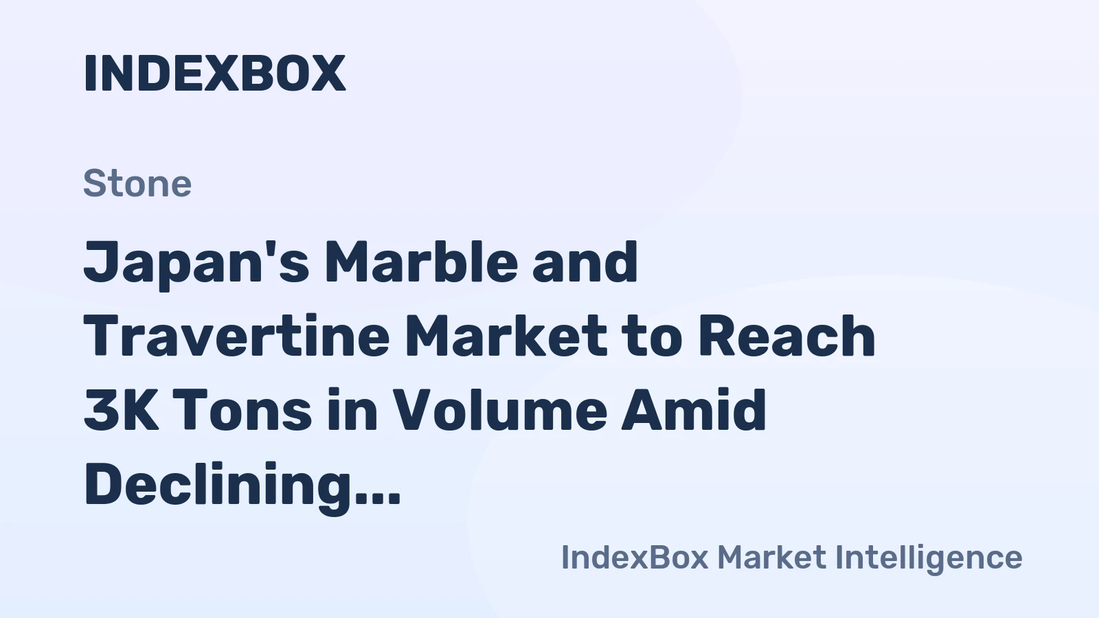 Japan's Marble and Travertine Market to Reach 3K Tons in Volume Amid Declining Value