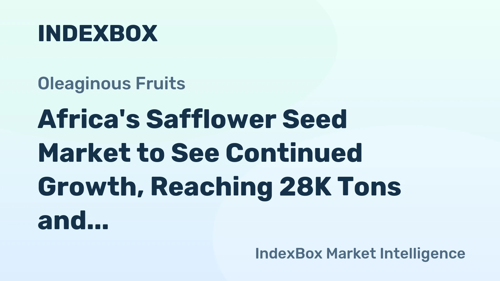 Africa's Safflower Seed Market to See Continued Growth, Reaching 28K Tons and $33M by 2035
